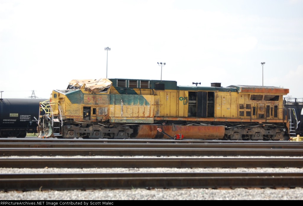 Wrecked UP 6715 (ex-CNW)